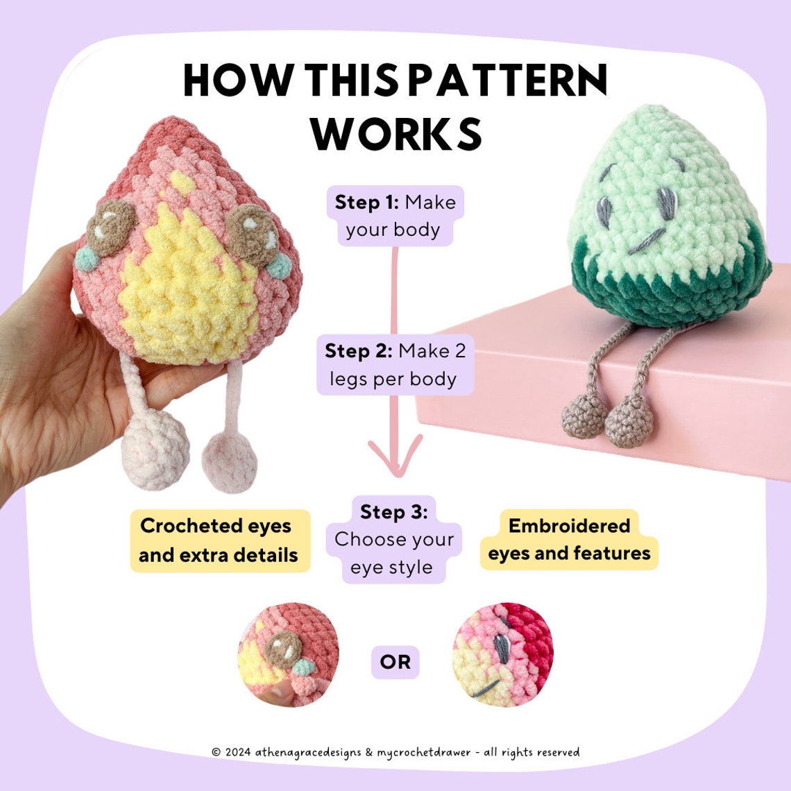 PDF CROCHET PATTERN Elemental Droplets the Big Kids Amigurumi Digital ...
