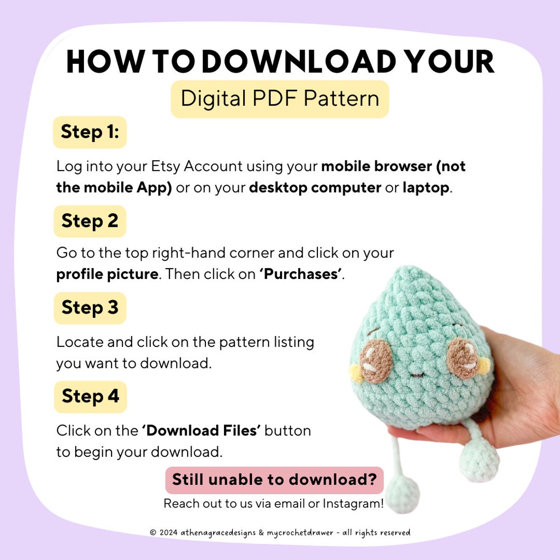 PDF CROCHET PATTERN Elemental Droplets the Big Kids Amigurumi Digital ...
