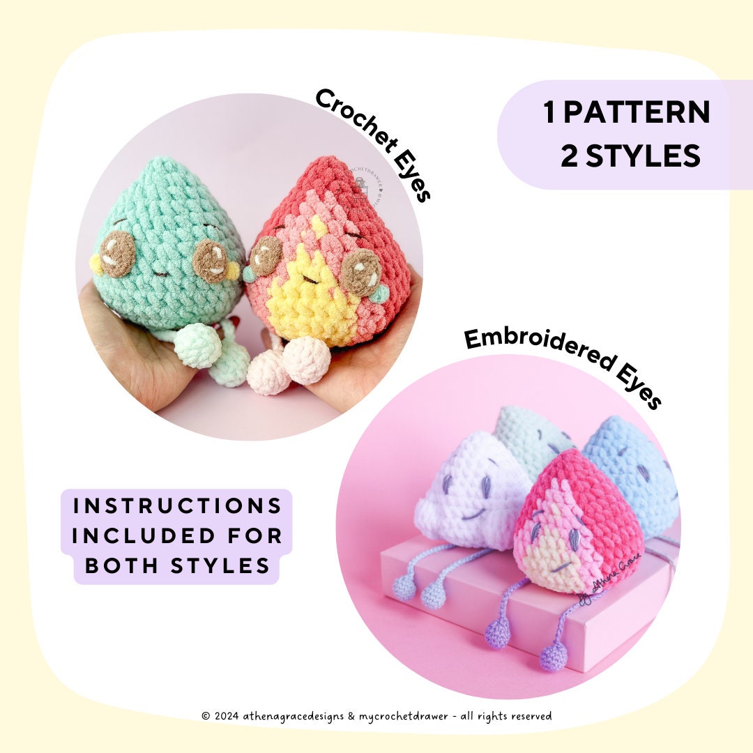 PDF CROCHET PATTERN | Elemental Droplets – the Big Kids | Amigurumi ...