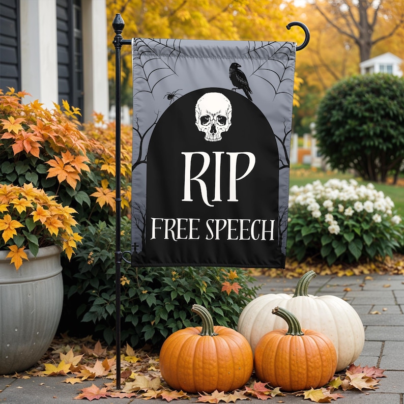 RIP Free Speech Halloween Protest Flag: Tombstone Garden Yard ...