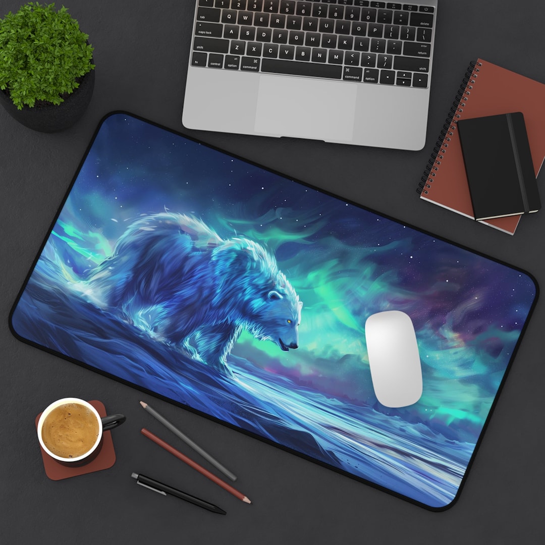 Aurora Borealis Desk Mat Northern Lights Mouse Pad Cosmic Aurura ...