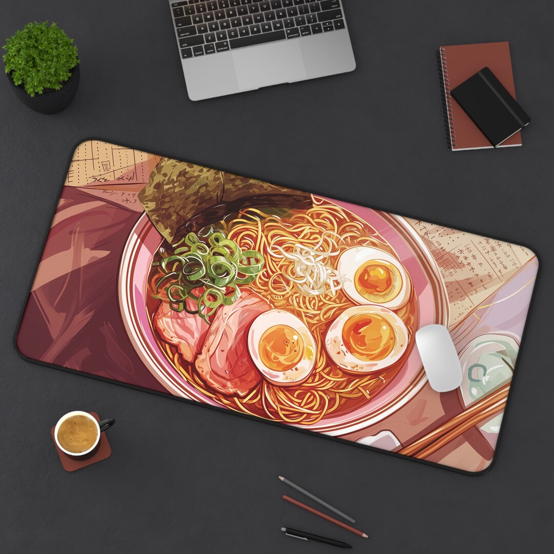 Cute Ramen Desk Mat, Anime Noodles Mouse Pad, Kawaii Japanese Mouse Pad ...