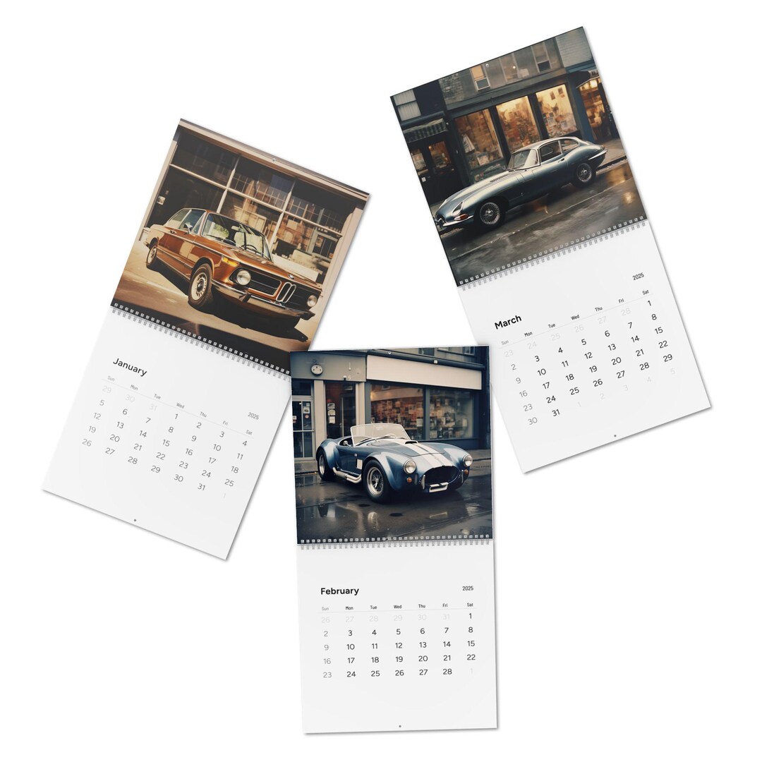 Retro Cars Wall Calendar 2025, Sports Cars, Car Lover, Calendar for ...