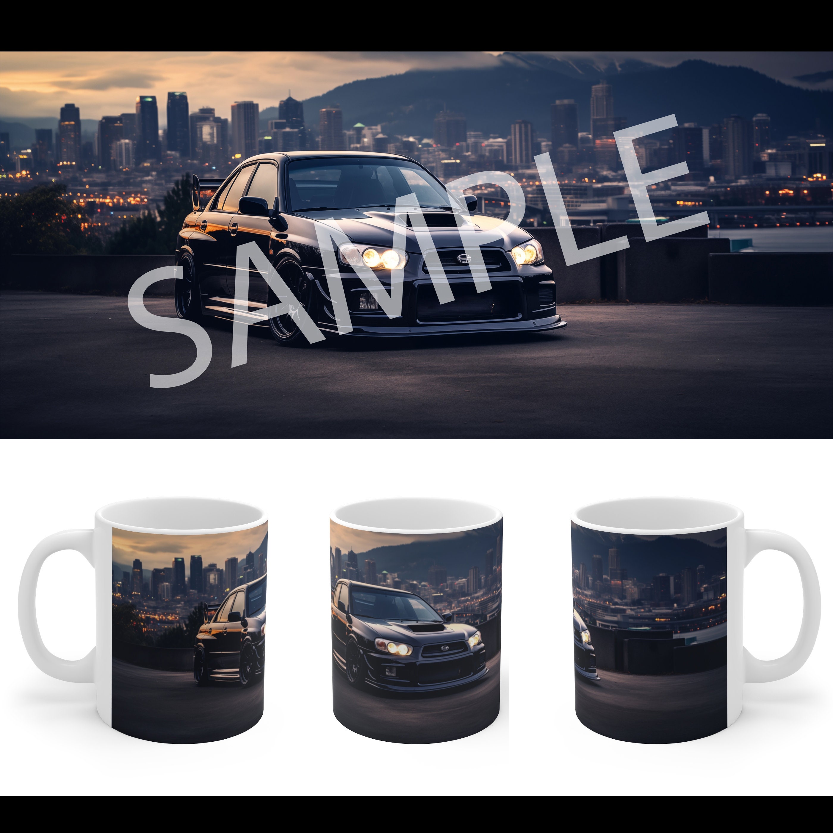 Subaru Impreza WRX JDM Digital Image Ideal for 11oz and 15oz Car Mug ...