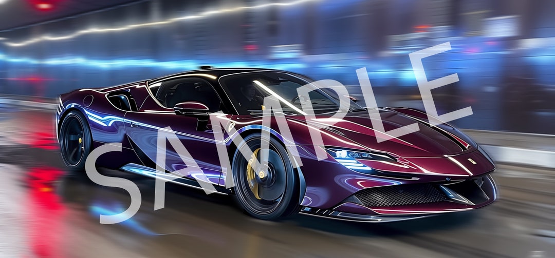 Ferrari SF90 Viola Hong Kong Digital Image Ideal for 11oz and 15oz Car ...