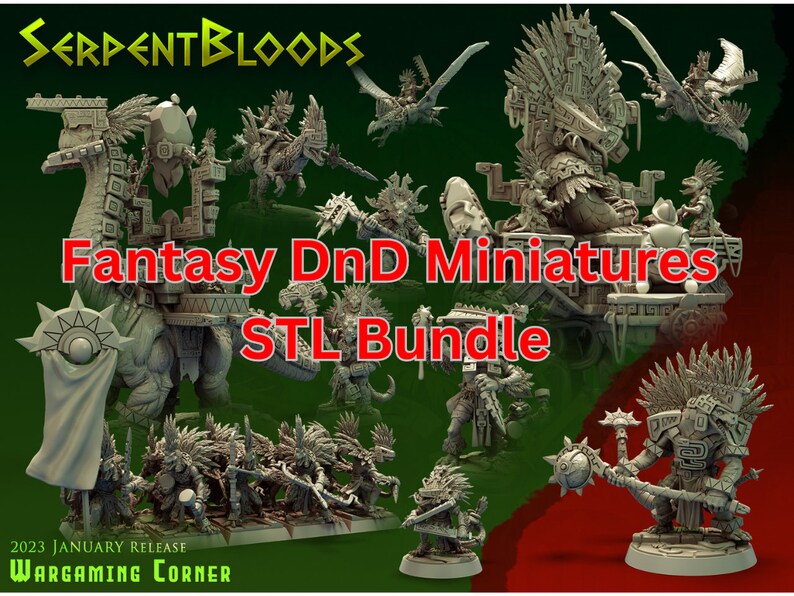 Serpent Bloods Stl Files DND Minis Roleplaying Models Titanforge ...