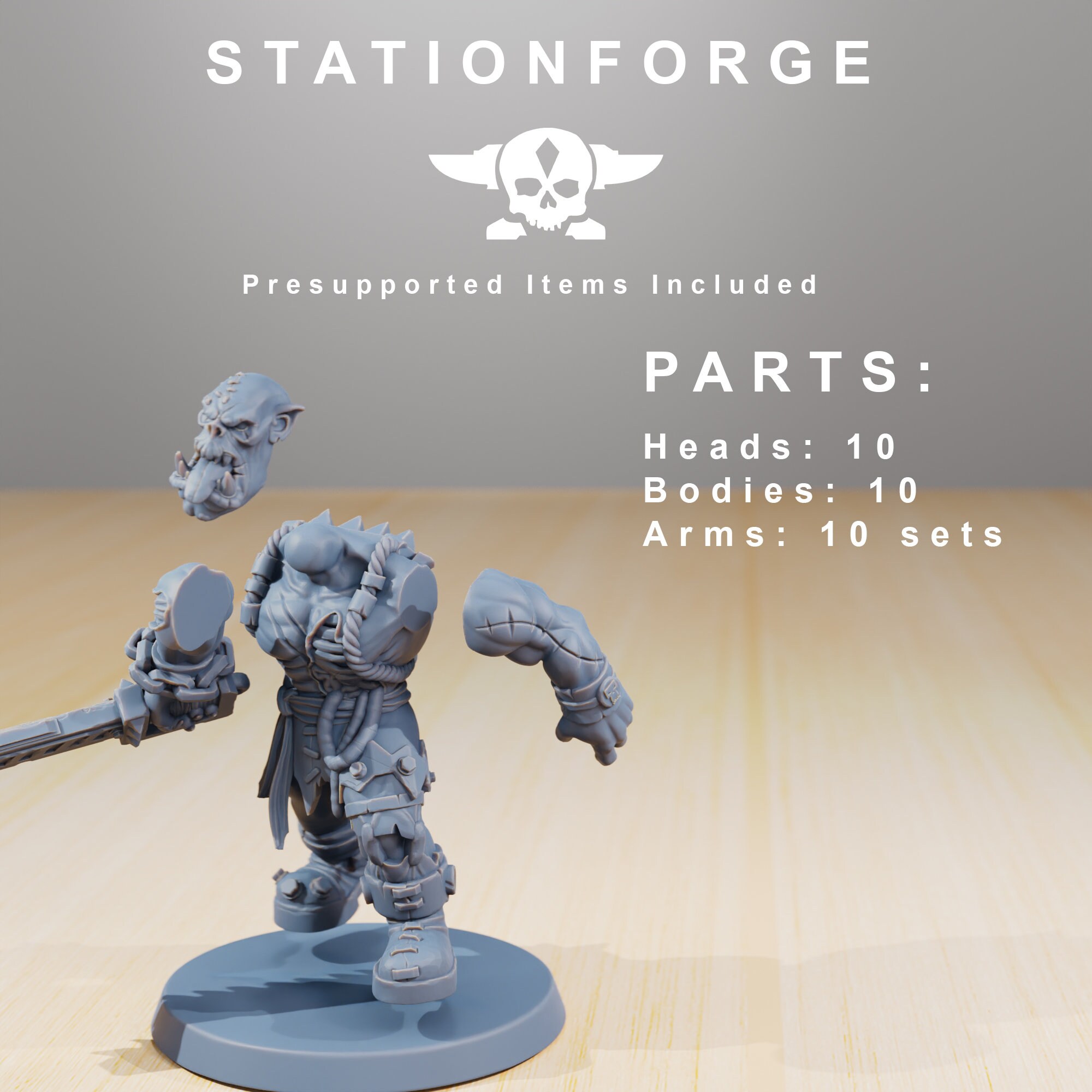 STL Bundle Tabletop Miniatures Grimdark Future 3D Print File Stls Orkaz ...