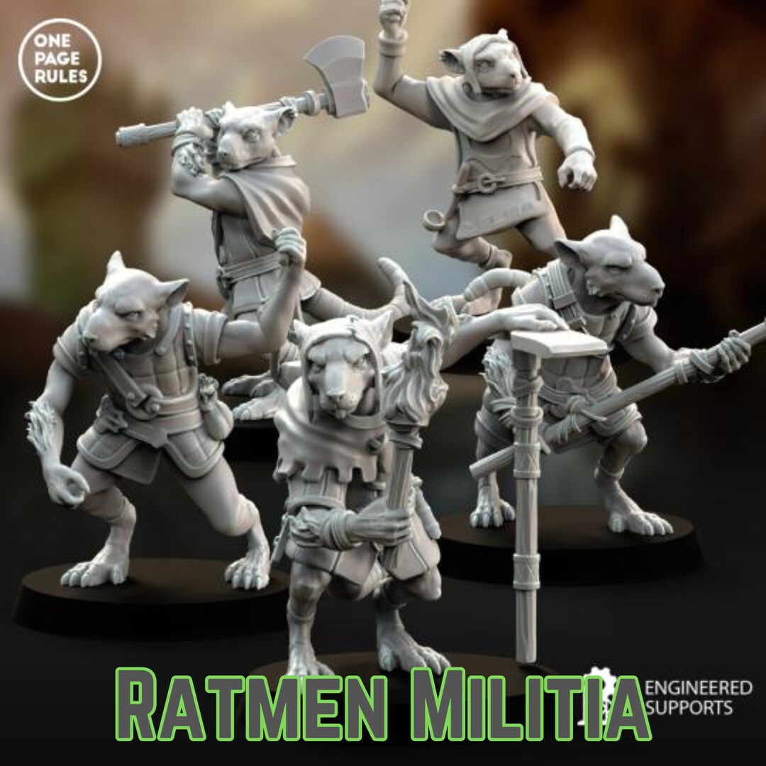Ratmen Militia Stl File Pack DND Stl Files D and D Minis Opr Ratmen D&D ...