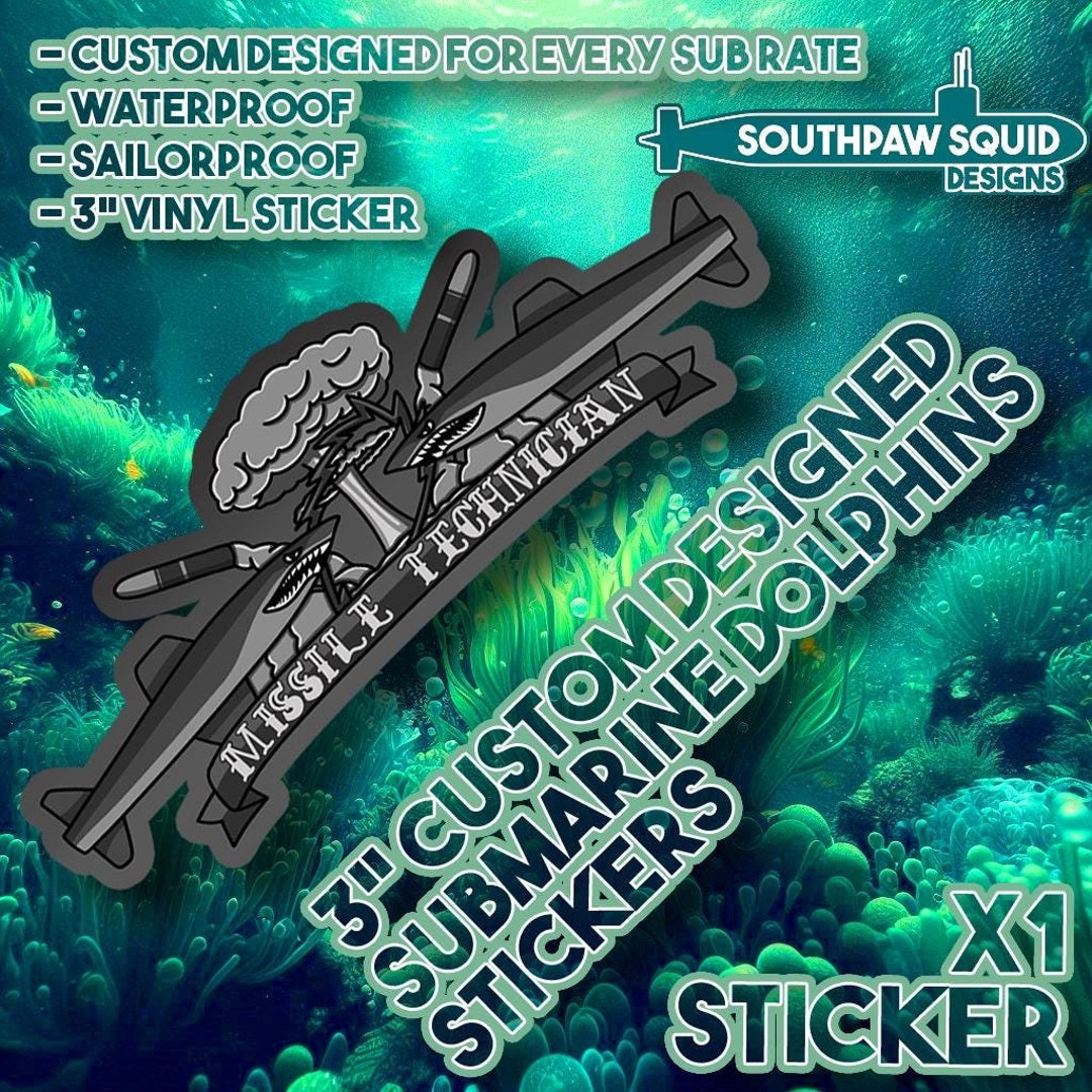 US Navy Submarine Dolphin Sticker | Custom 3" Vinyl Sticker Decal ...