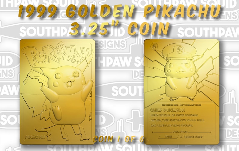 US Navy 1999 Burger King Gold Pokemon Card Challenge Coin | Collectible ...