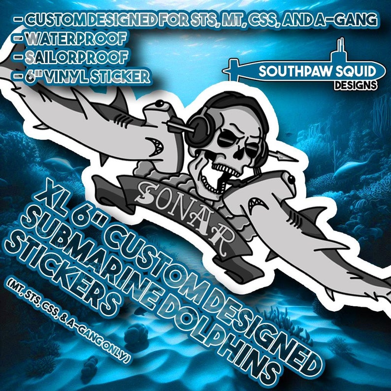 6" US Navy Custom Designed Submarine Dolphin Stickers, Gifts for Him ...
