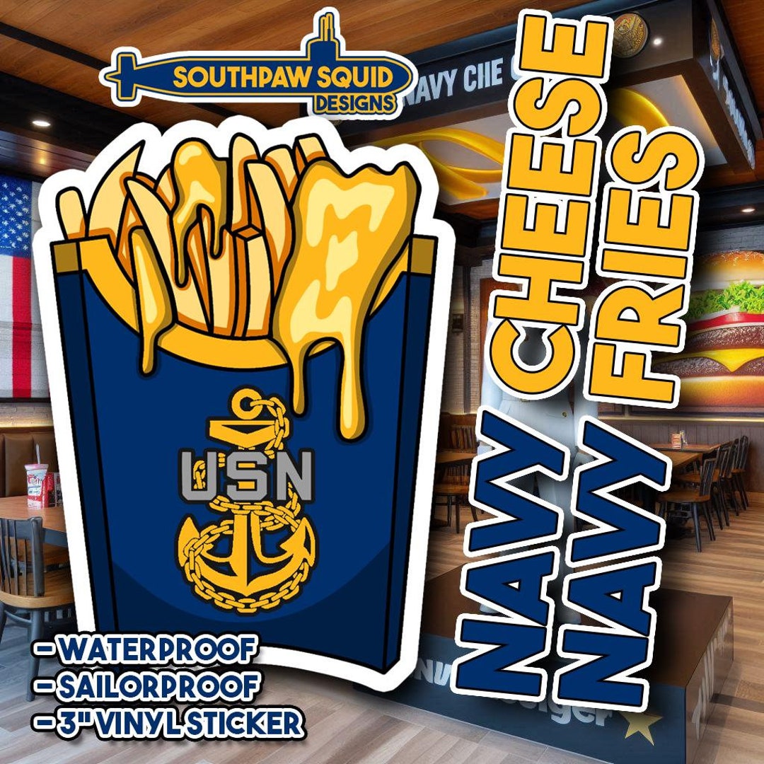 Navy Cheese Navy Fries Sticker, Gifts for Him, Birthday Gift, Bubblehead, Fathers Day Gift ...