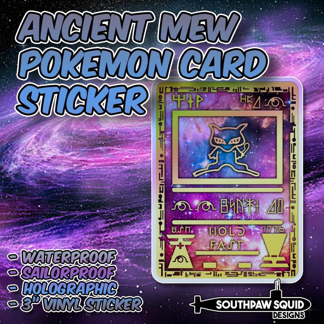 Ancient Mew Navy Sticker | Holographic Pokémon-inspired Sailor Sticker ...