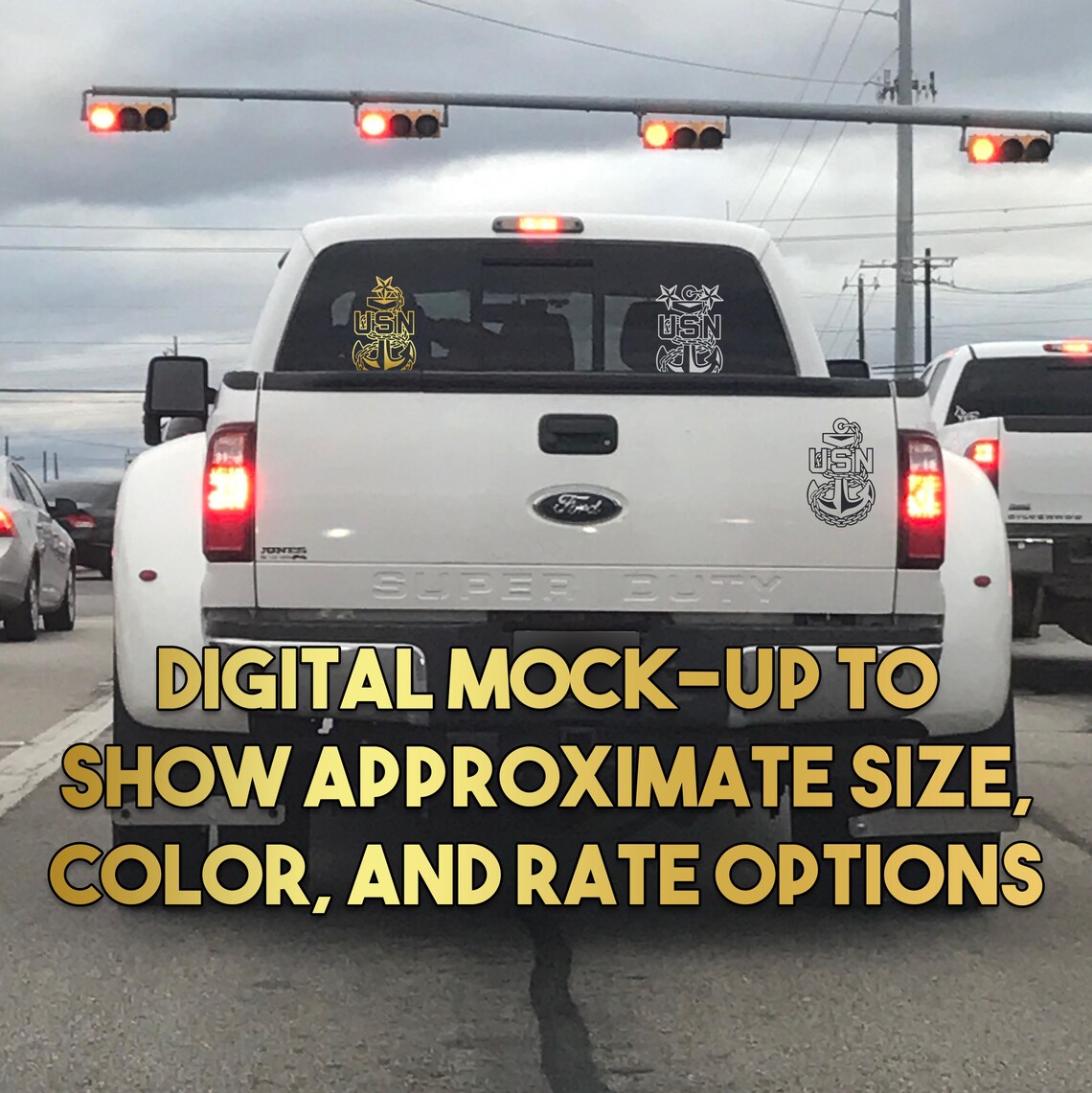 11.5" XL E7, E8, E9 Navy Chief Anchor Window Vinyl Decal, Gifts for Him ...