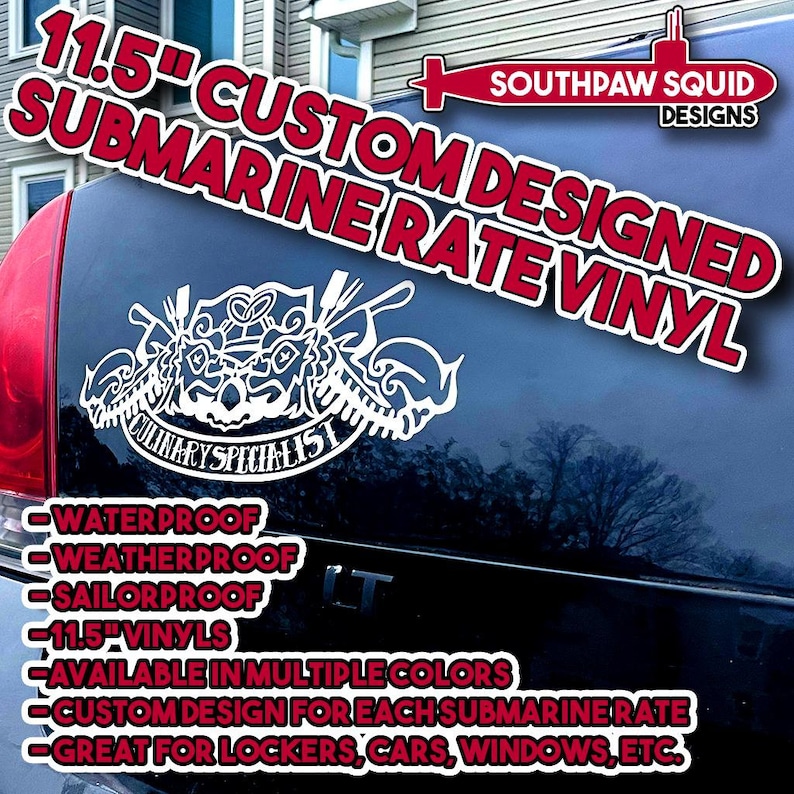 11.5" Custom Designed Navy Submarine Window Vinyl Decal, Gifts for Him ...