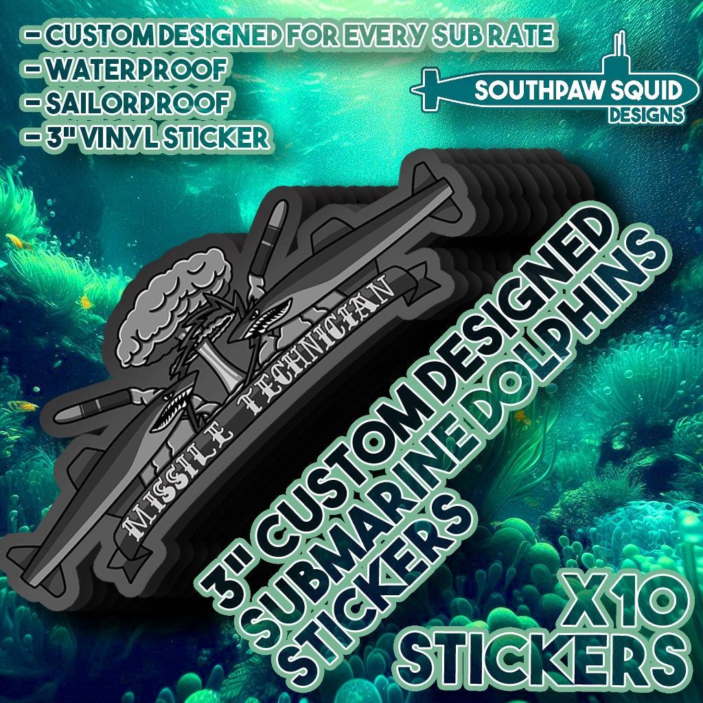 US Navy Submarine Dolphin Sticker | Custom 3" Vinyl Sticker Decal ...
