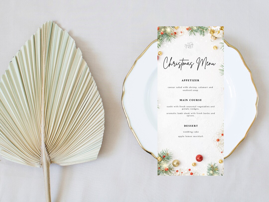 Canva Christmas Themed Wedding Menu Templates, Wedding Menu, Template ...