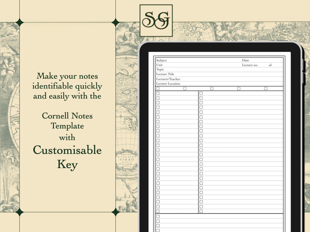 Digital Cornell Notes Template - Etsy