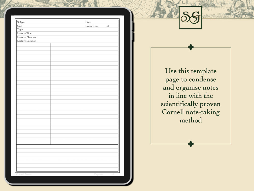 Digital Cornell Notes Template - Etsy