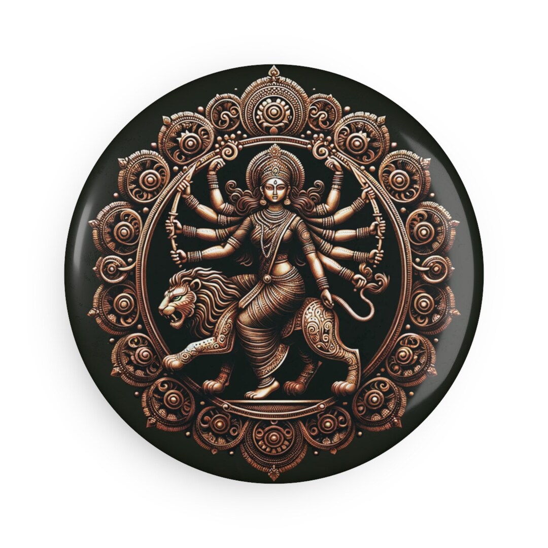 Goddess Durga Spiritual/yoga Button Magnet, Round 1 & 10 Pcs - Etsy