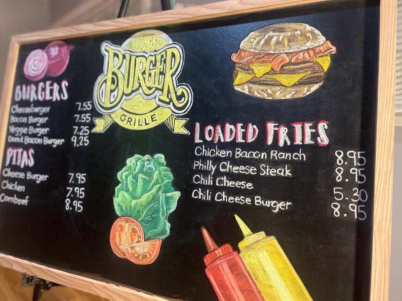 Custom Chalkboard, Restaurants Menus and More.(24x48) - Etsy