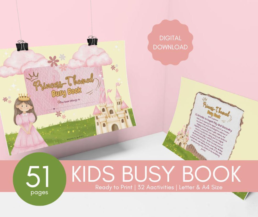 Princess Busy Book Printable, Kids Binder, Preschool Activities ...