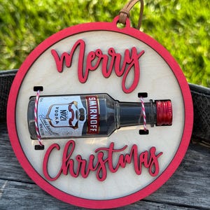 Mini Alcohol Bottle Christmas Ornaments: SVG Laser Cut Files (digital ...