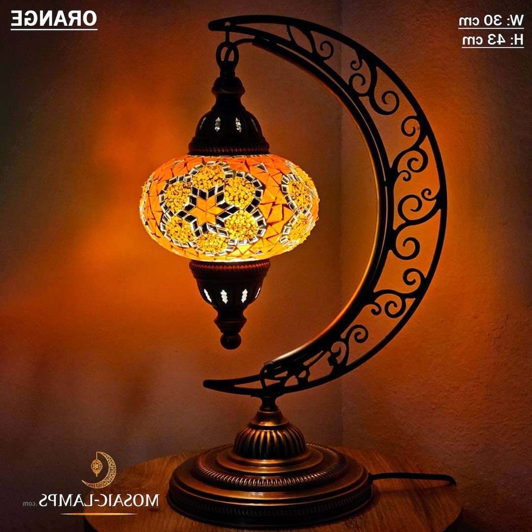9 Colors Moroccan Moon Table Lamp Arc Murano Crescent Desk - Etsy