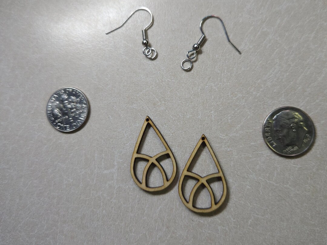 Teardrop Shaped Earing With French Wire Delicate Wooden Earrings ...