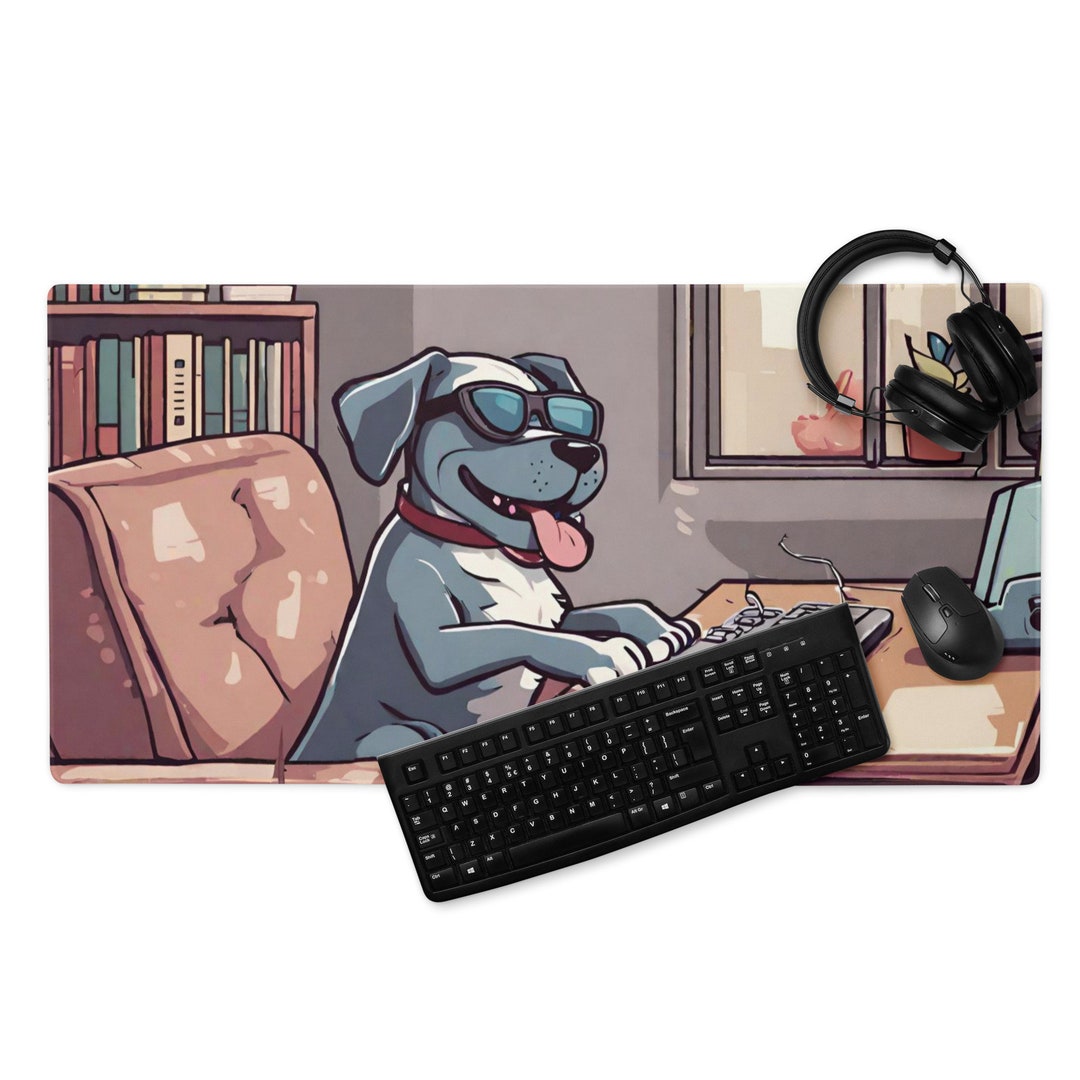 Gaming Doggo Mouse Pad Awe-inspiring Doggo on the Computer - Etsy