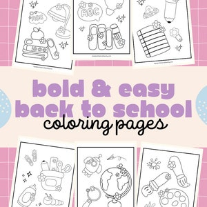 Back to School Coloring Pages Printable Bold and Easy Coloring Sheets ...