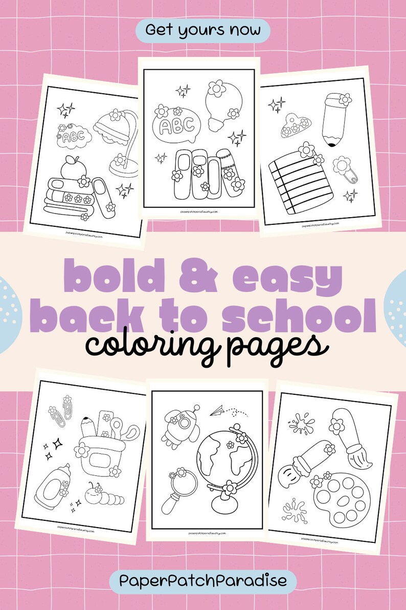 Back to School Coloring Pages Printable Bold and Easy Coloring Sheets ...
