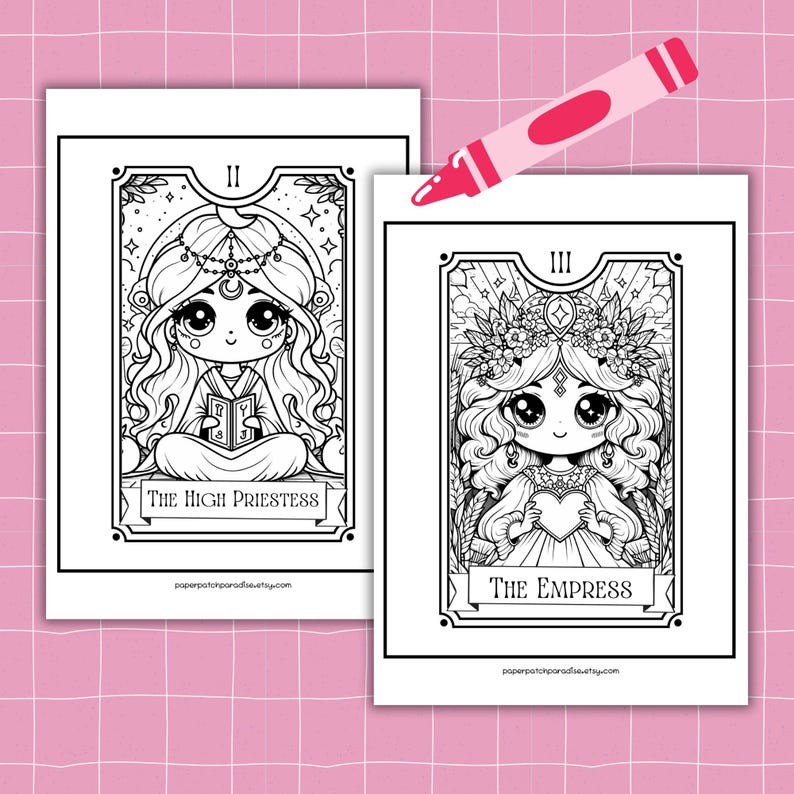 Tarot Card Coloring Pages Printable Kawaii Major Arcana Coloring Sheets ...