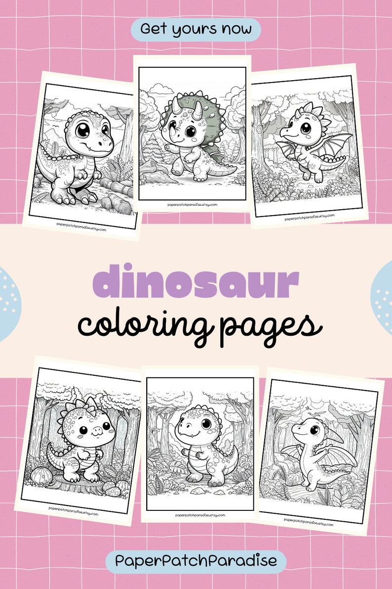 Kawaii Dinosaur Coloring Pages for Adults Printable Cute Dinosaur ...