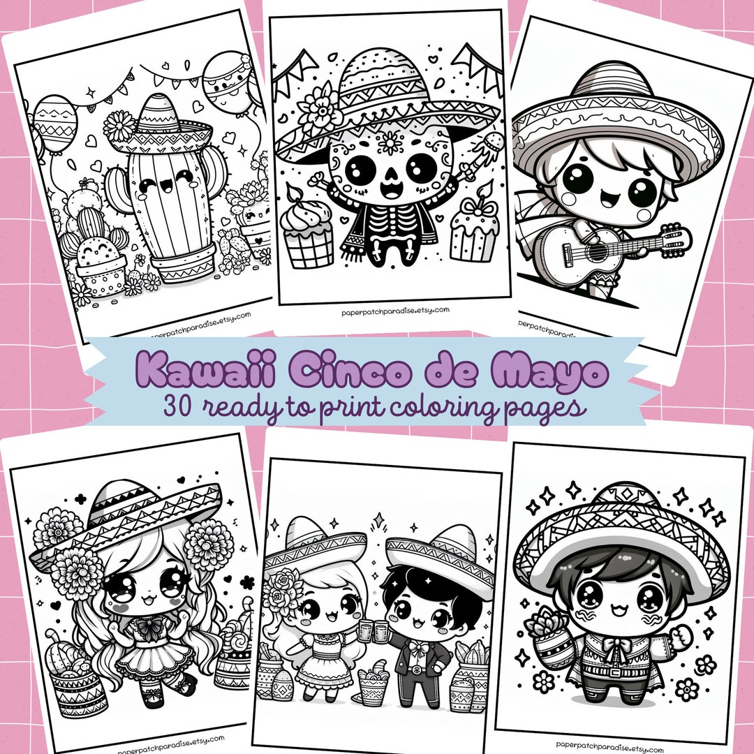 Cinco De Mayo Coloring Pages Printable Kawaii Cinco De Mayo Coloring ...