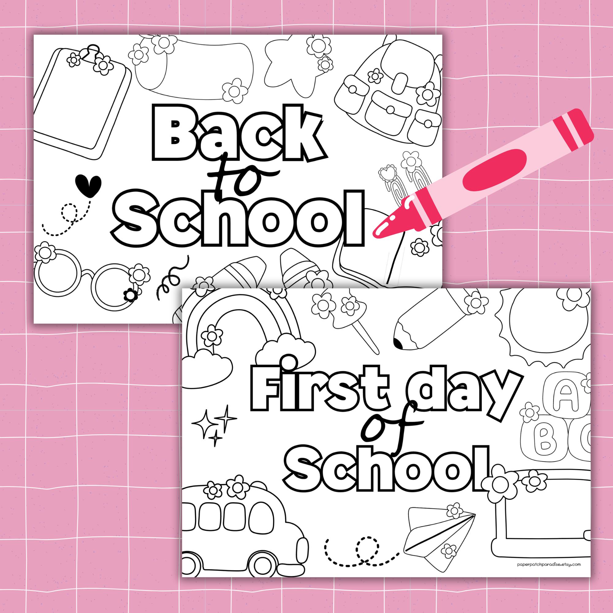 Back to School Coloring Pages Printable Welcome First Day of School ...