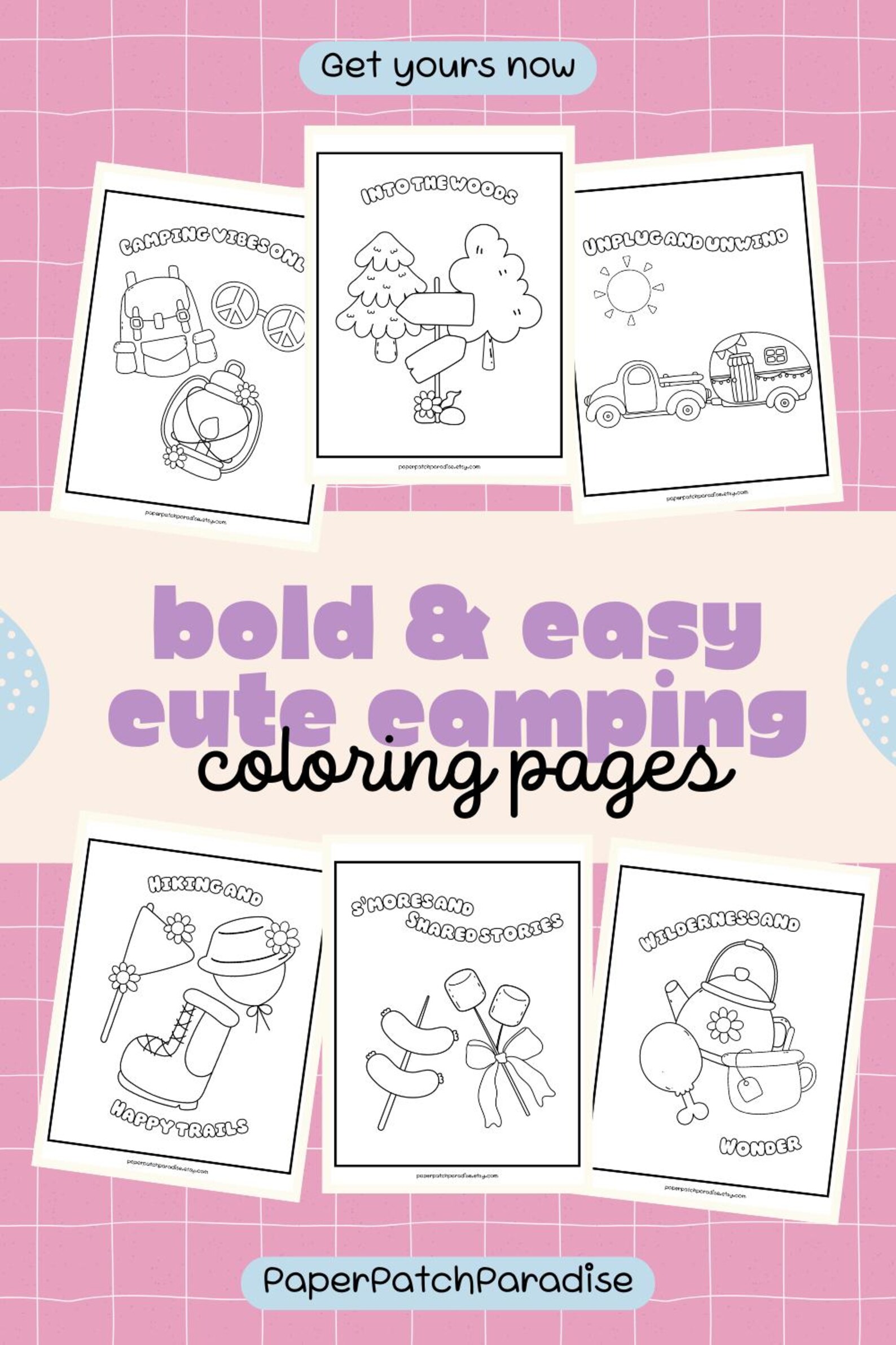Cute Camping Coloring Pages Printable Bold Easy Coloring Sheets Nature ...