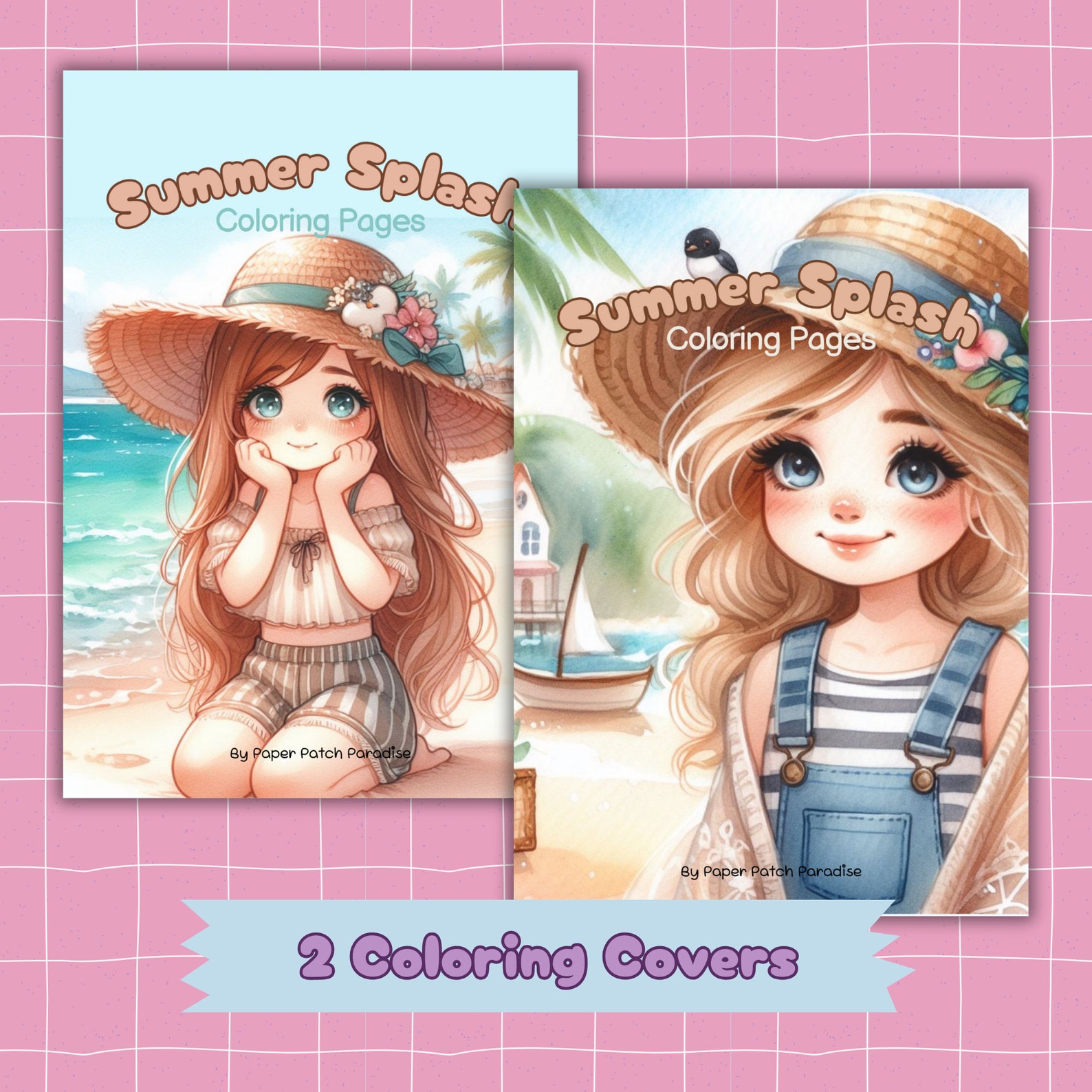 Summer Coloring Pages Printable Cute Girl Coloring Sheets Kawaii Beach ...