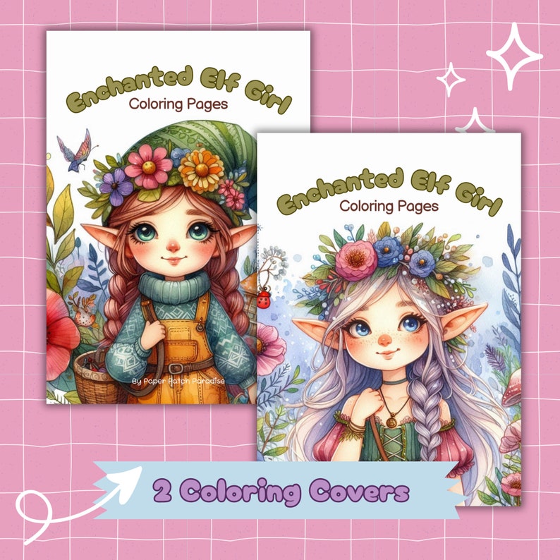 Enchanted Elf Coloring Pages Printable Kawaii Elf Girl Coloring Sheet ...