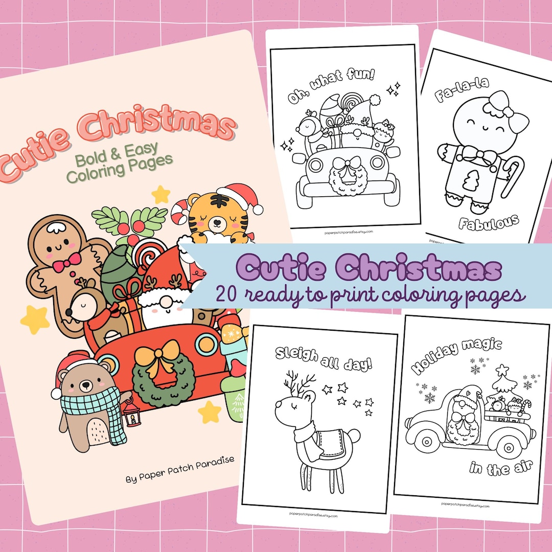 Bold and Easy Christmas Coloring Pages Printable Cute Holiday Coloring ...