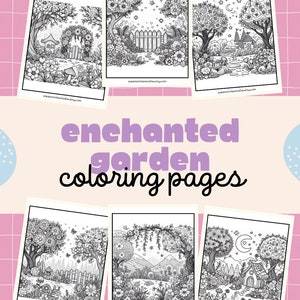 Enchanted Garden Coloring Pages Printable Grayscale Coloring Sheets ...