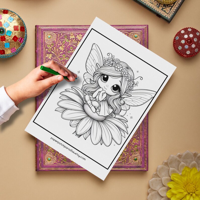 Flower Fairy Coloring Pages Printable Kawaii Fairy Coloring Sheets ...