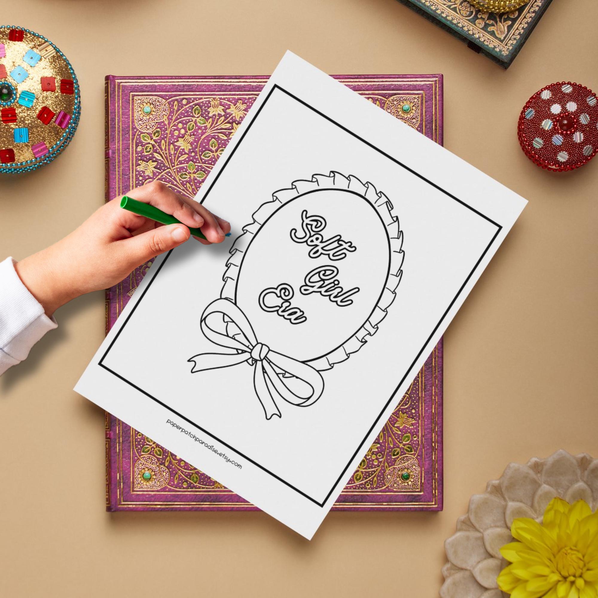 Bold and Easy Soft Girl Era Coloring Pages Printable Cute Coquette ...