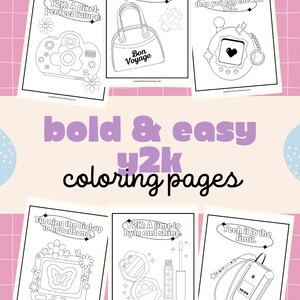 Bold and Easy Y2K Coloring Pages Printable Cute 2000s Fashion Coloring ...