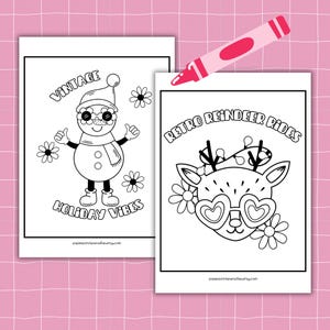 Bold and Easy Retro Christmas Coloring Pages Printable Cute Holiday ...