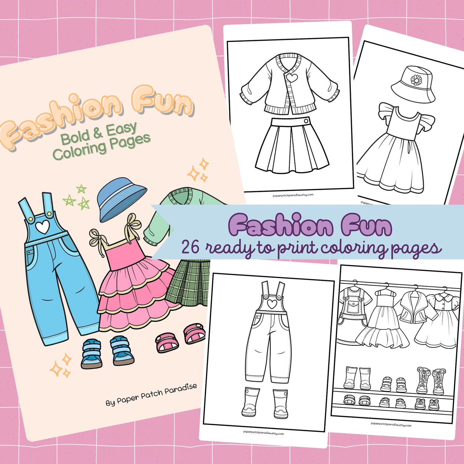 Bold and Easy Fashion Coloring Pages Printable Cute Clothing Coloring ...