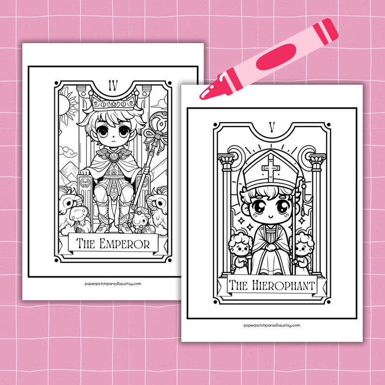 Tarot Card Coloring Pages Printable Kawaii Major Arcana Coloring Sheets ...