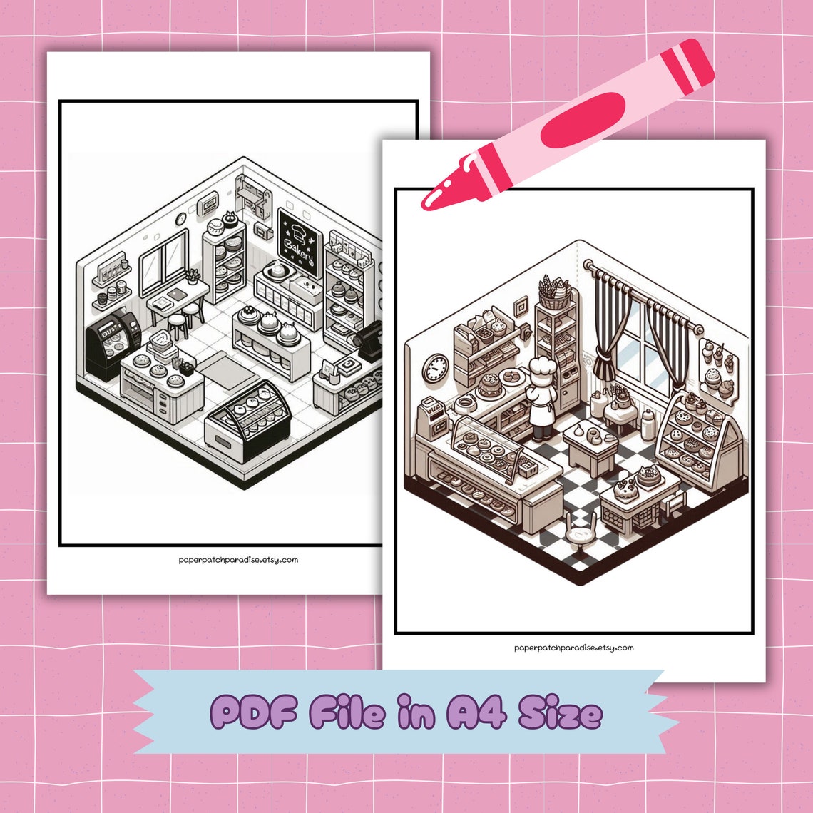 Bakery Shop Coloring Pages Printable Pocket Bakery Coloring Sheets ...