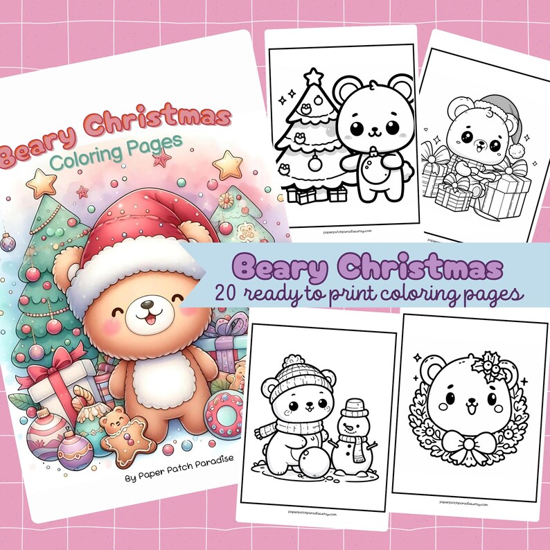Beary Christmas Coloring Pages Printable Cute Santa Bear Coloring ...