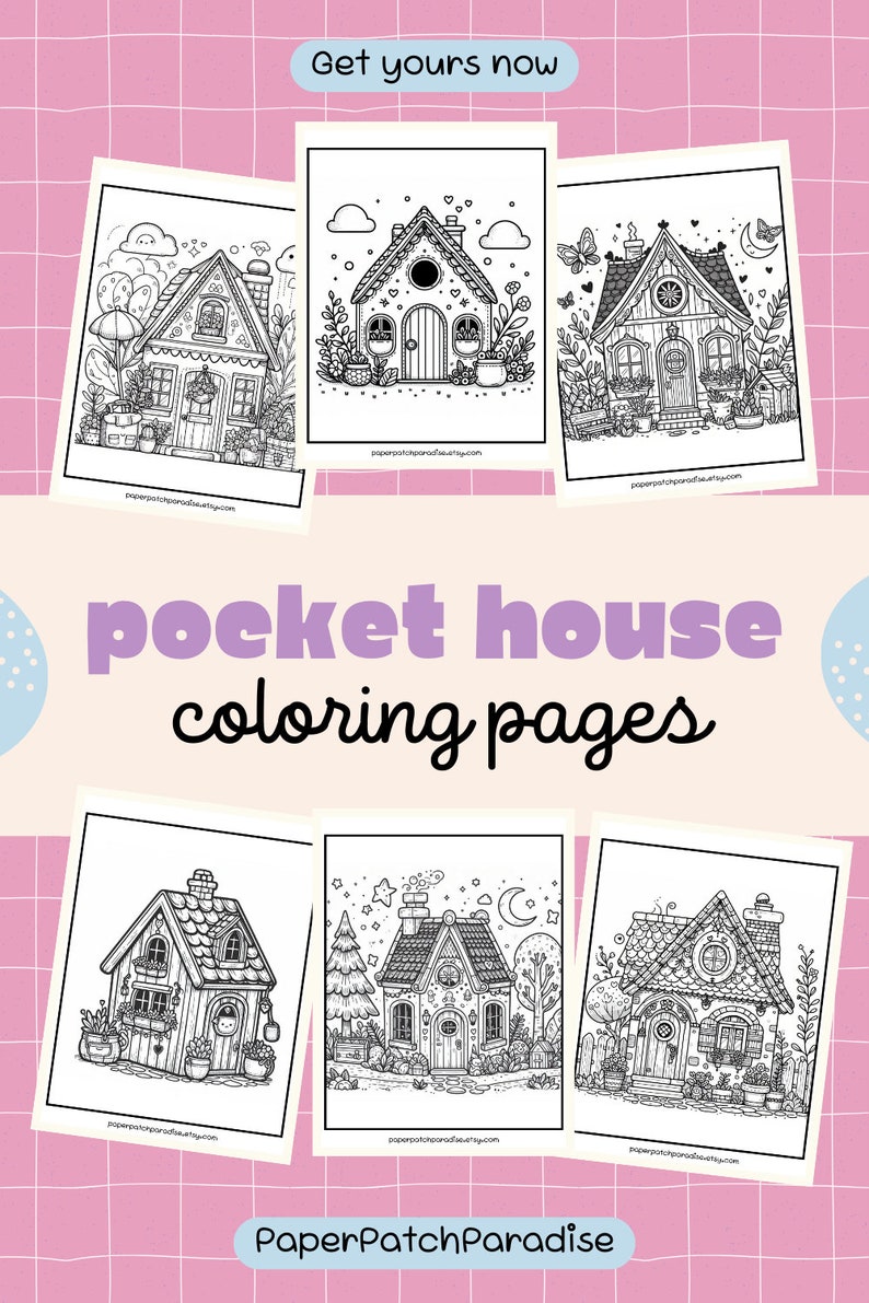 Pocket House Coloring Pages Printable Cute Tiny House Coloring Sheets ...